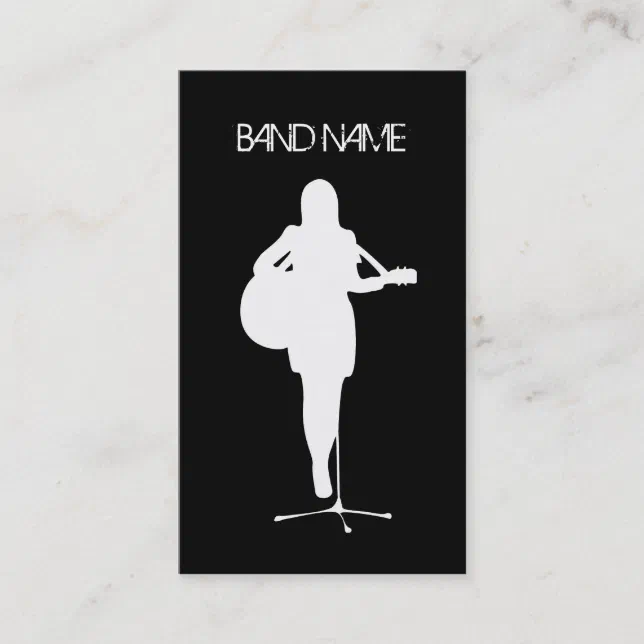Musician Guitarist Singer Band Artist Female Business Card | Zazzle