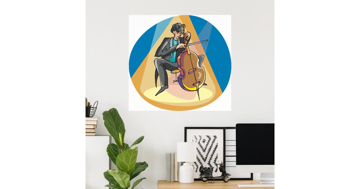 Musician Playing The Chello Poster | Zazzle