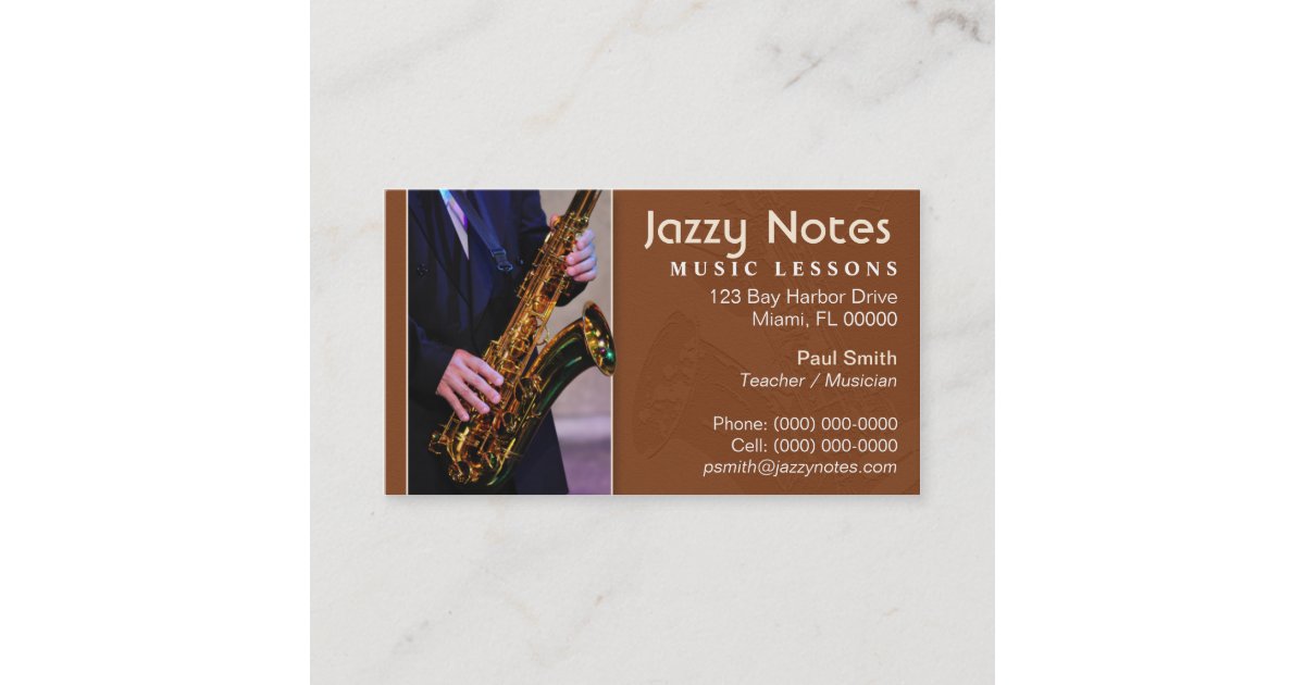 Musician – Saxophone Business Card | Zazzle