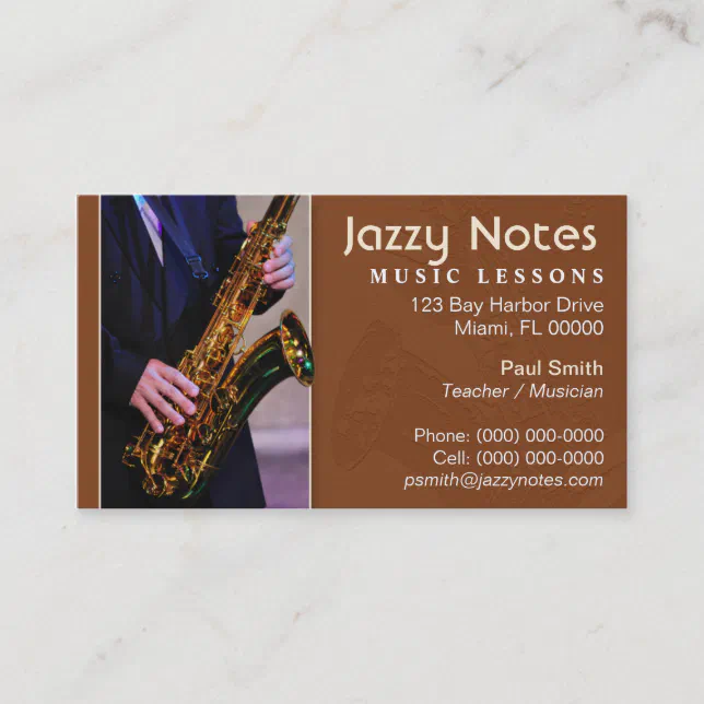 Musician – Saxophone Business Card | Zazzle