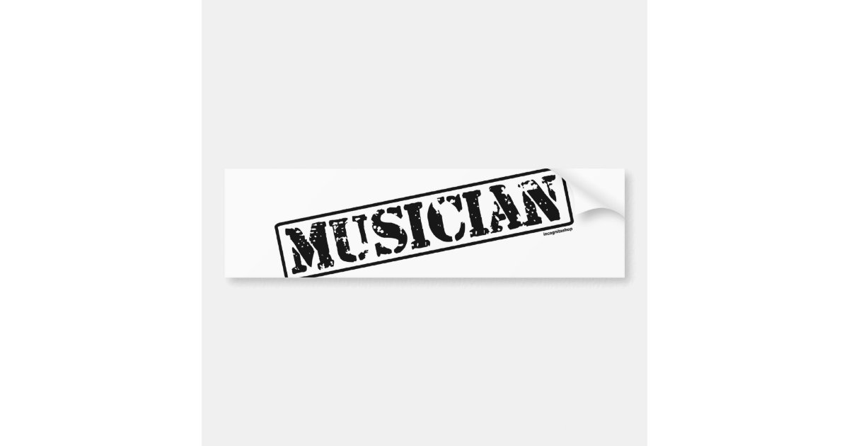 Musician Stamp Bumper Sticker | Zazzle