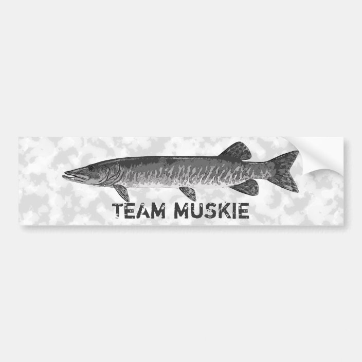Muskie fishing logo bumper sticker | Zazzle.com