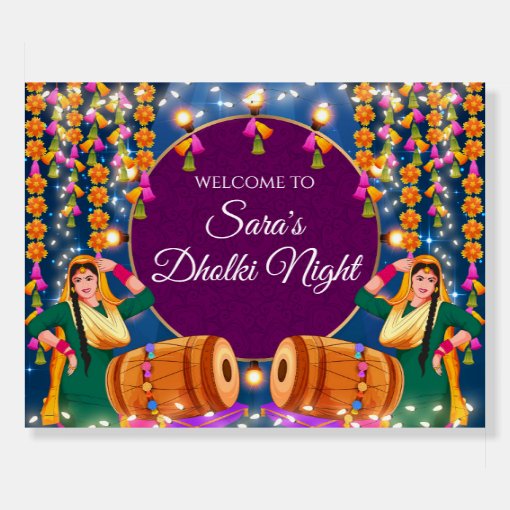 Muslim Dholki Night sign & Dholki Welcome signs | Zazzle