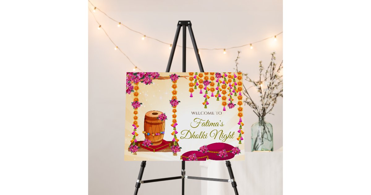 Muslim Dholki signs & Dholki Night welcome sign | Zazzle