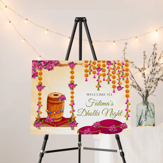 Muslim Dholki signs & Dholki Night welcome sign | Zazzle