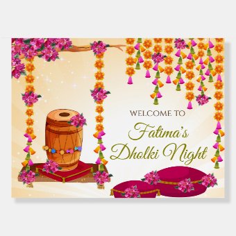 Muslim Dholki signs & Dholki Night welcome sign | Zazzle