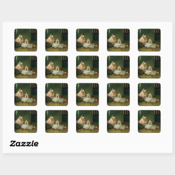 Muslim Lady Reclining, 1789 (oil on canvas) Square Sticker | Zazzle