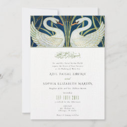 Muslim Swans Wedding Invitation Walter Crane | Zazzle