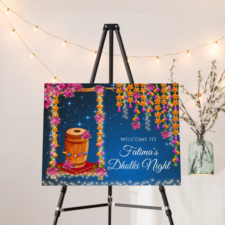 Muslim Wedding Dholki sign & Dholki Welcome signs | Zazzle