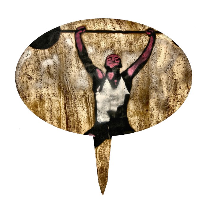 Musscleman Strongman Weightlifter Dumbbell Barbell Cake Topper | Zazzle.com