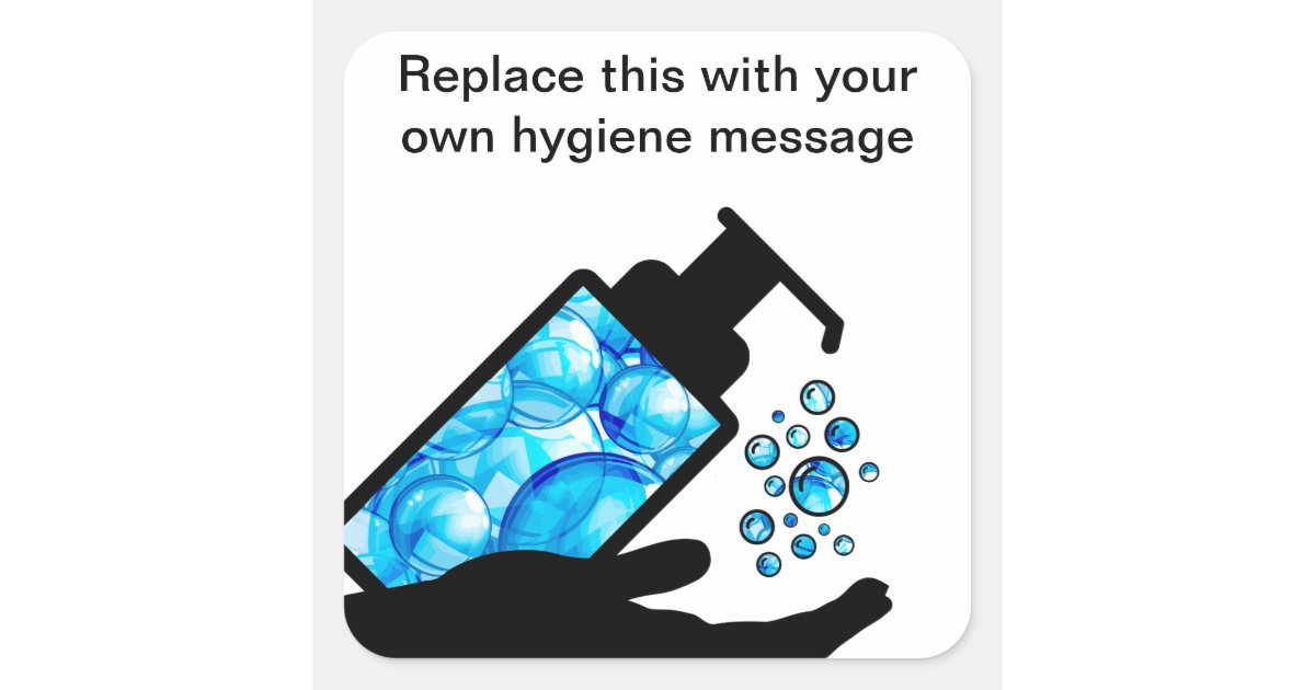 Must Wash Hands Employee Hygiene Square Sticker | Zazzle