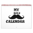 FUN BLACK GLITTER MUSTACHE CALENDAR | Zazzle.com