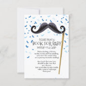 Mustache Baby Shower Book for Baby Card | Zazzle