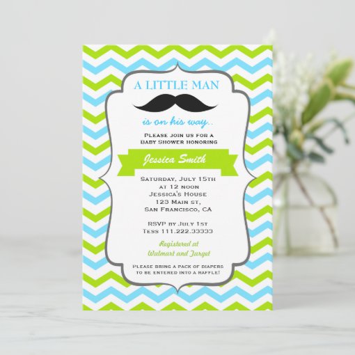 Mustache Baby Shower Invitation | Zazzle