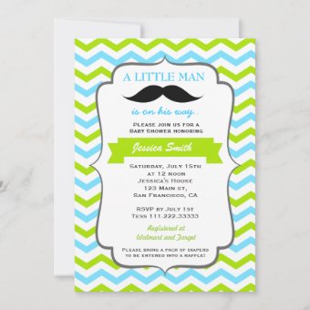 Mustache Baby Shower Invitation | Zazzle