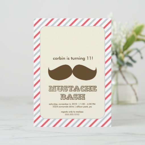 mustache bash invitation | Zazzle