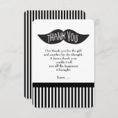 Mustache Bash Striped Modern Thank You Card | Zazzle