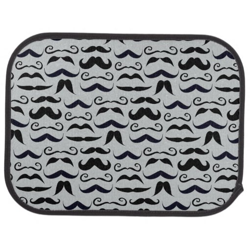 Mustache Black and Gray Vintage Modern Pattern Car Mat | Zazzle