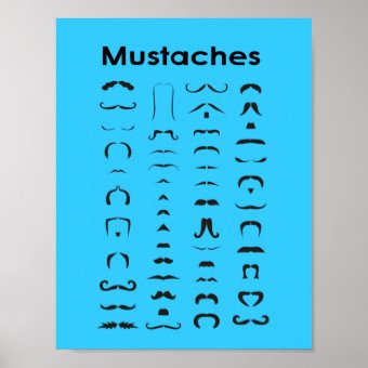 Mustache Chart Poster Funny Gift | Zazzle