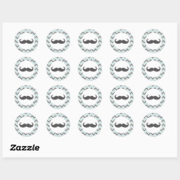 Mustache Chevron Sticker | Zazzle