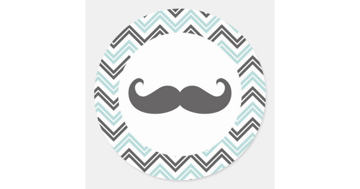 Mustache Chevron Sticker | Zazzle