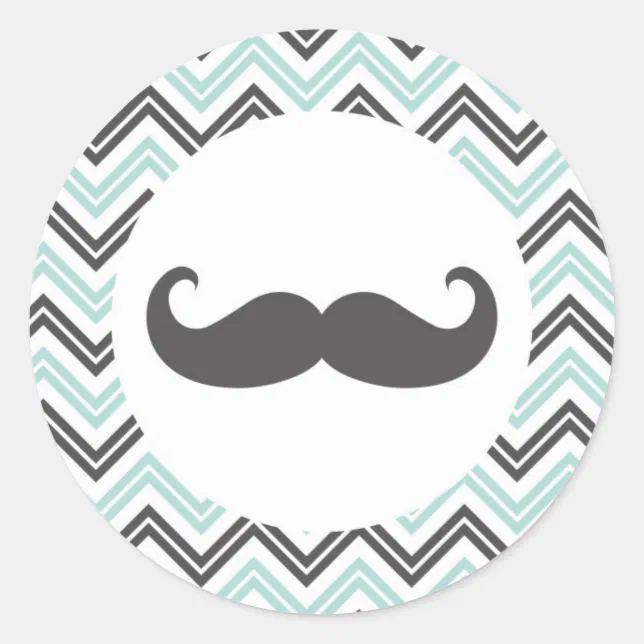 Mustache Chevron Sticker | Zazzle