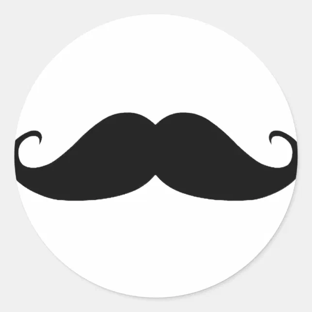 Mustache Classic Round Sticker | Zazzle