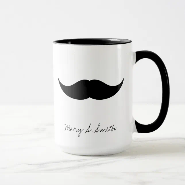 Mustache Custom Name Mug | Zazzle