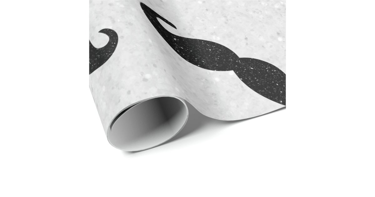 Mustache Father's Day Glitter Wrapping Paper | Zazzle