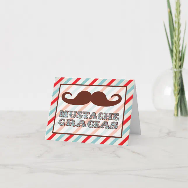 Mustache Gracias Thank you notes | Zazzle