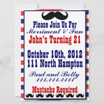 Mustache Invitation | Zazzle