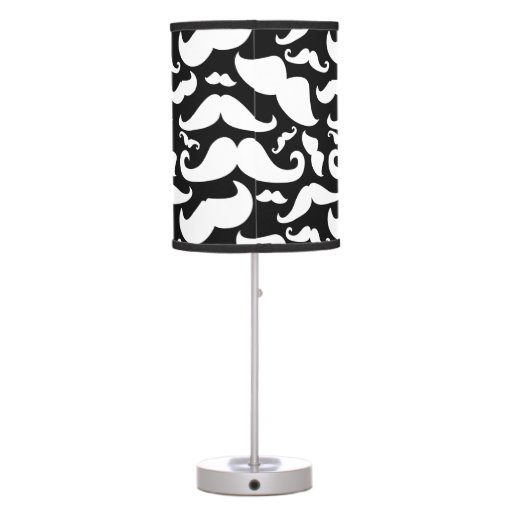 Mustache Lamp Black and White | Zazzle