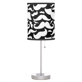 Mustache Lamp Black and White | Zazzle
