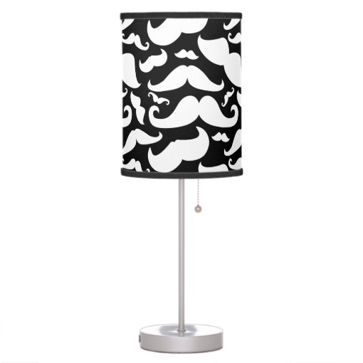 Mustache Lamp Black and White | Zazzle