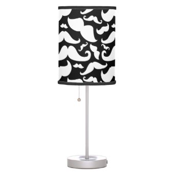 Mustache Lamp Black and White | Zazzle