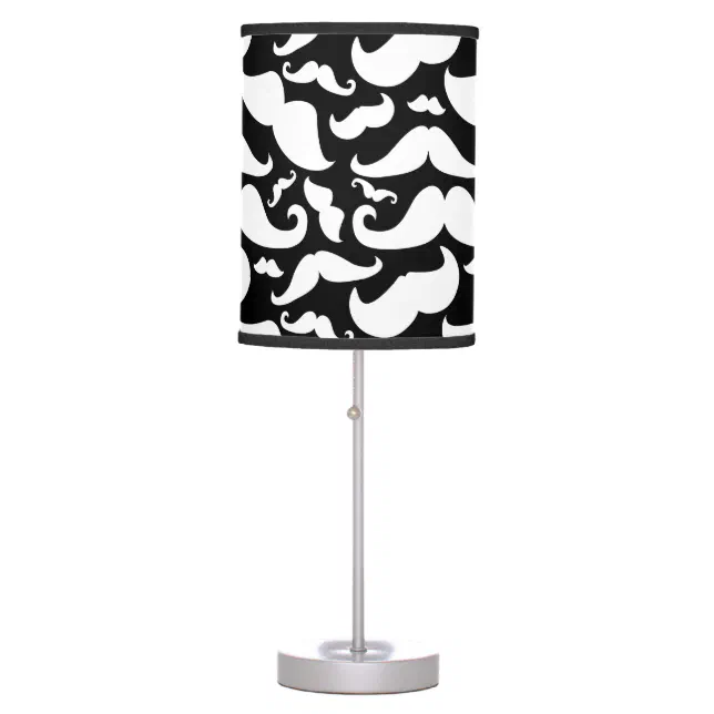 Mustache Lamp Black and White | Zazzle
