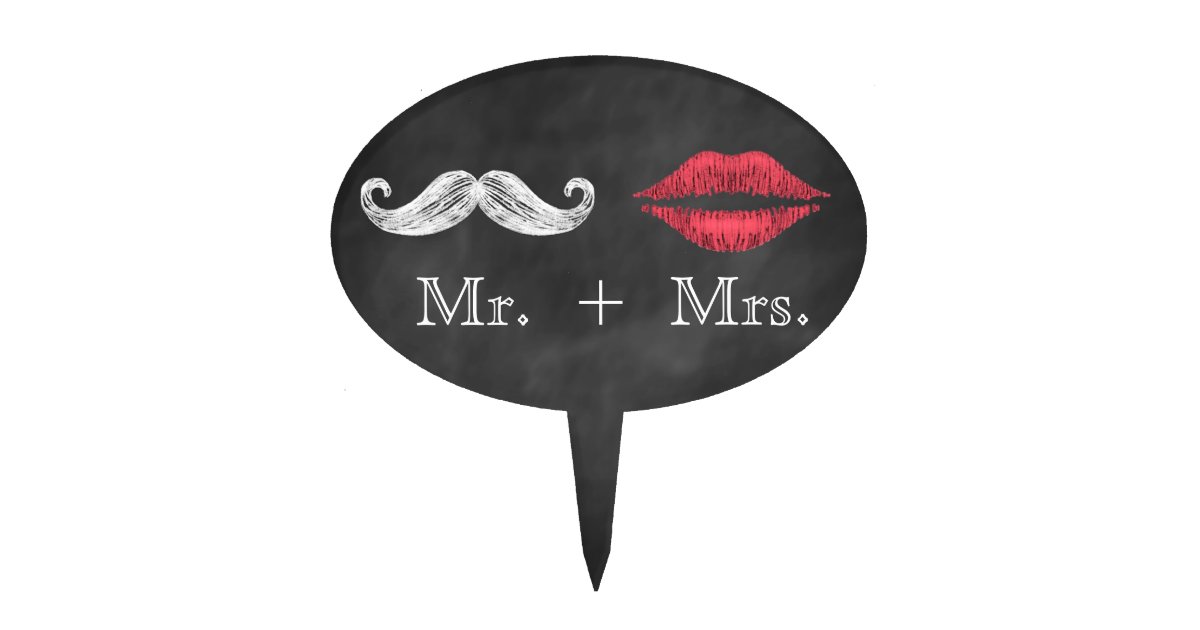 Mustache & Lips Cake Topper | Zazzle