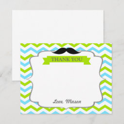 Mustache Little Man Thank You Card | Zazzle