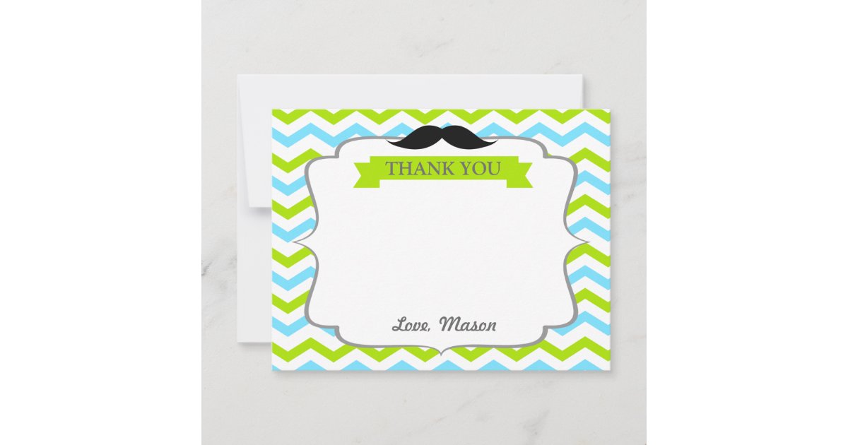 Mustache Little Man Thank You Card | Zazzle