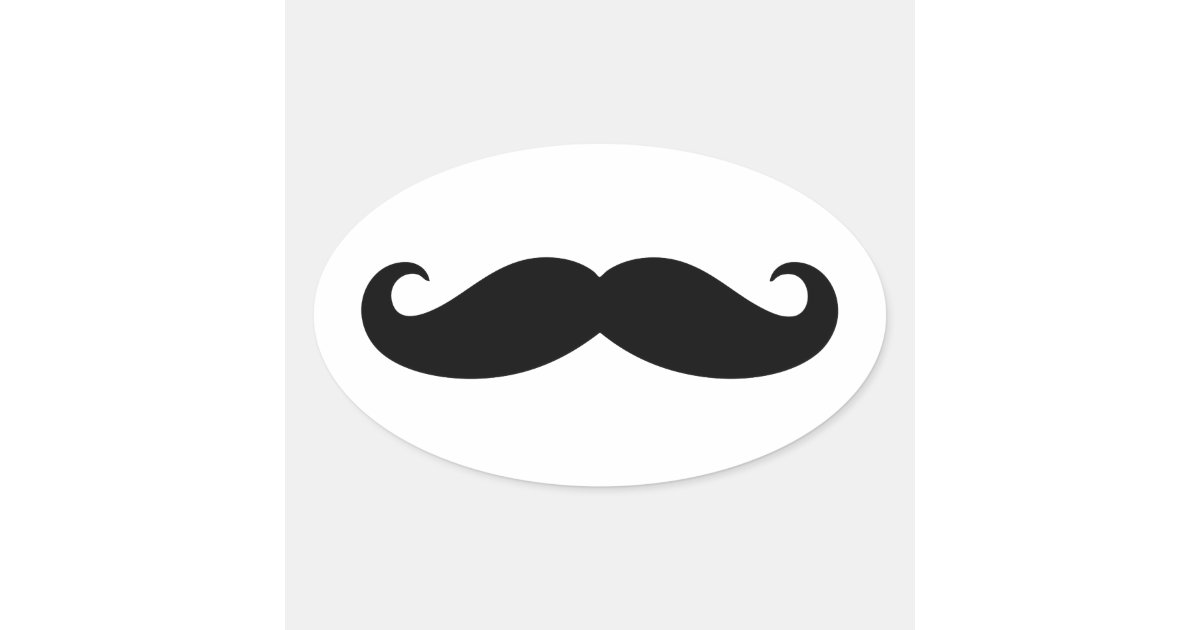 Mustache Mustache, Mustache design Oval Sticker | Zazzle