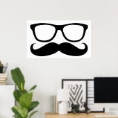 Mustache Nerd Poster | Zazzle