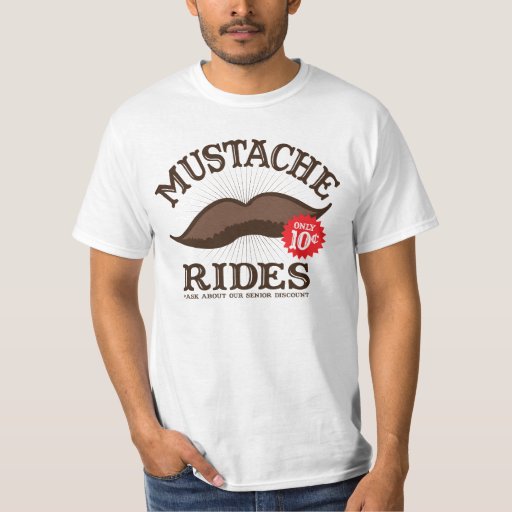 Mustache Rides T-Shirt | Zazzle