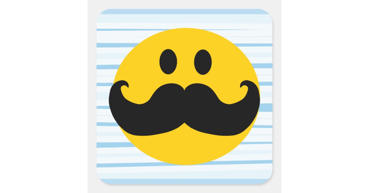 Mustache Square Sticker | Zazzle