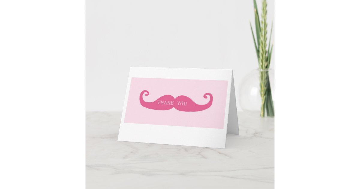 mustache thank you card | Zazzle