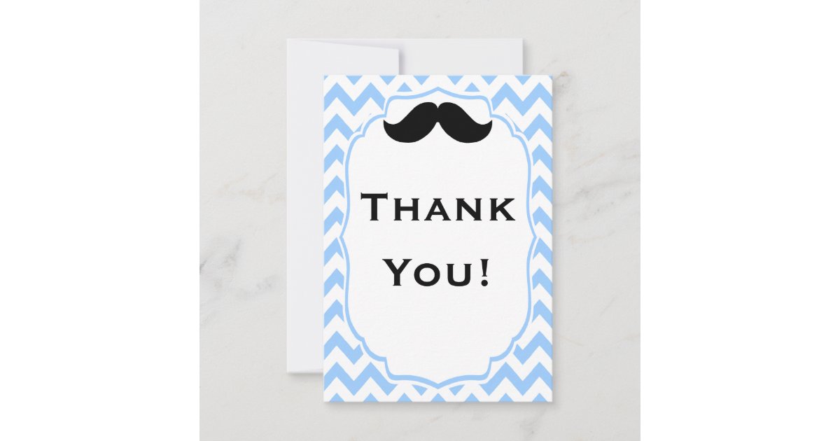 Mustache Thank you note cards | Zazzle
