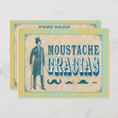 Mustache Thank You Postcard | Zazzle