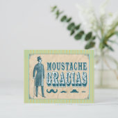 Mustache Thank You Postcard | Zazzle