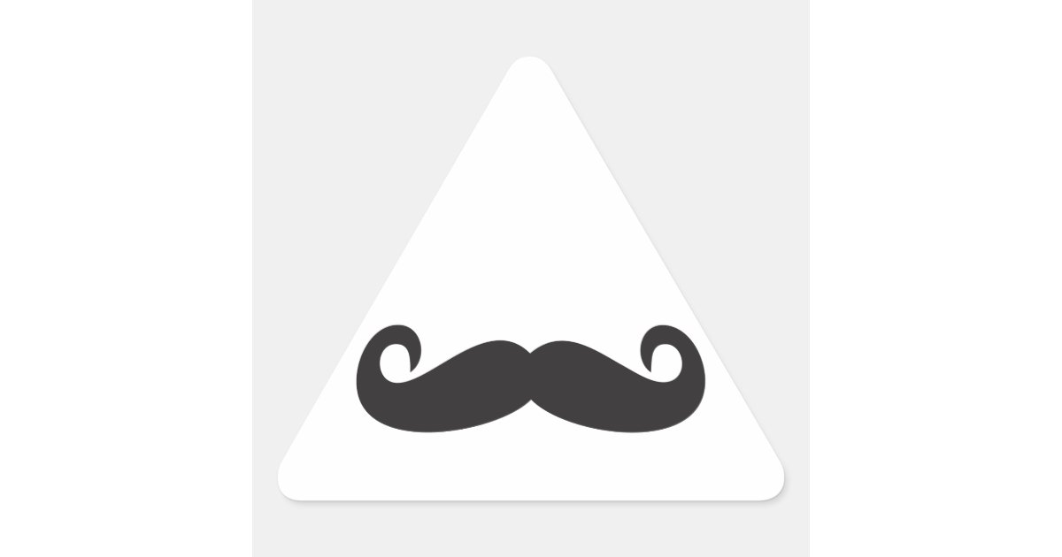 Mustache Triangle Sticker | Zazzle