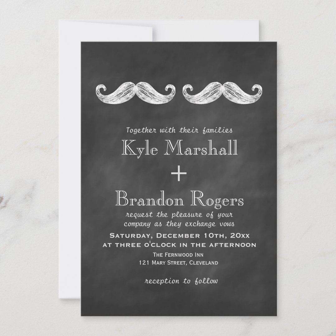 Mustache Wedding Invitation | Zazzle