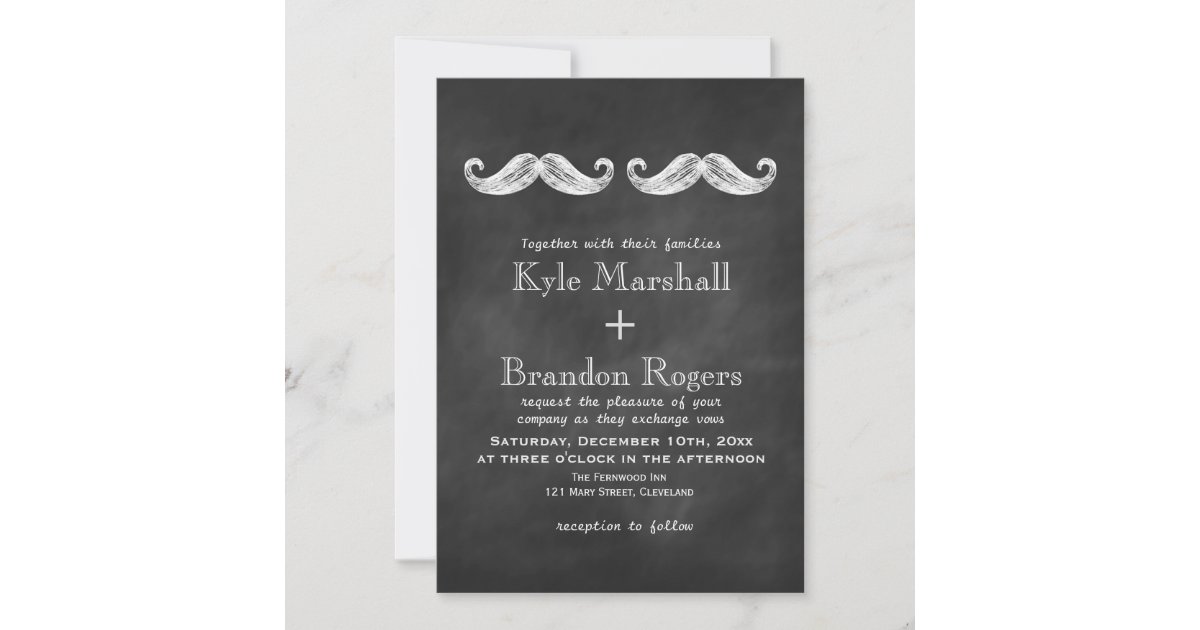 Mustache Wedding Invitation | Zazzle
